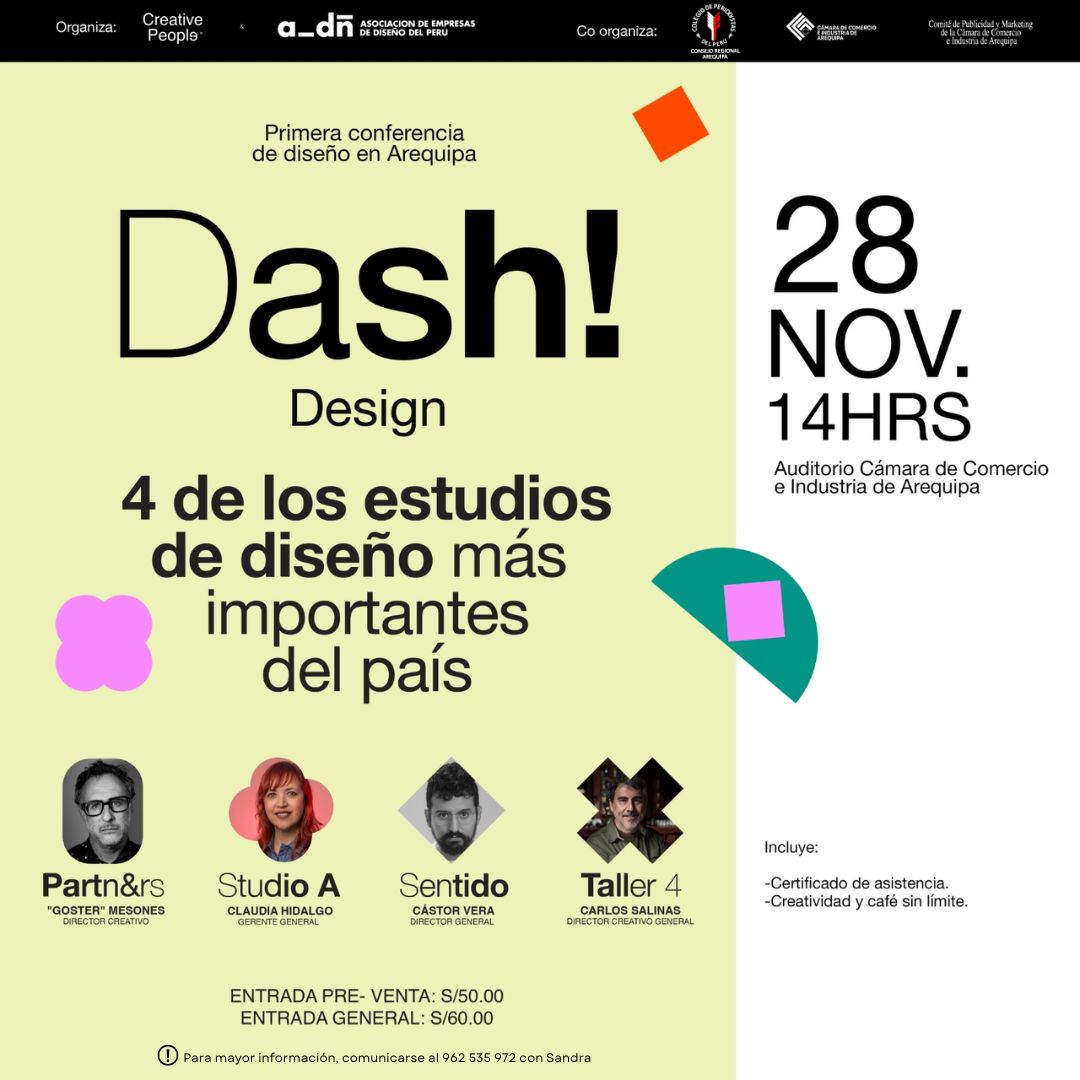 Arequipa será sede de la primera gran conferencia de diseño DASH! Design - Colegio de Periodistas